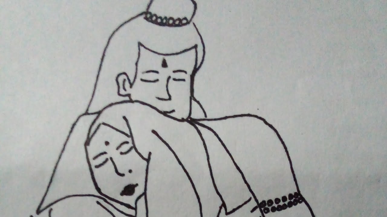 Ram Sita Drawing for Beginners | Easy Drawing of Shree Ram Sita Step by ...