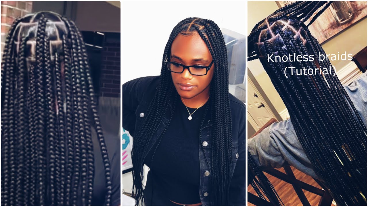 Watch Me Do Knotless Braids On A client ( medium knotless braids ...