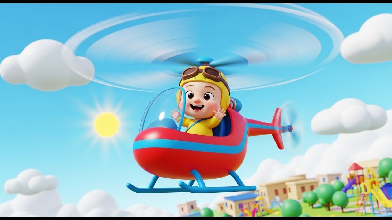The Helicopter Song 🚁 | Nursery Rhymes for kids | Flying Machine Baby ...