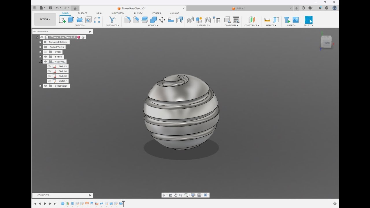 Fusion 360 | How To Create A Helix & Thread Any Object (No Extensions ...
