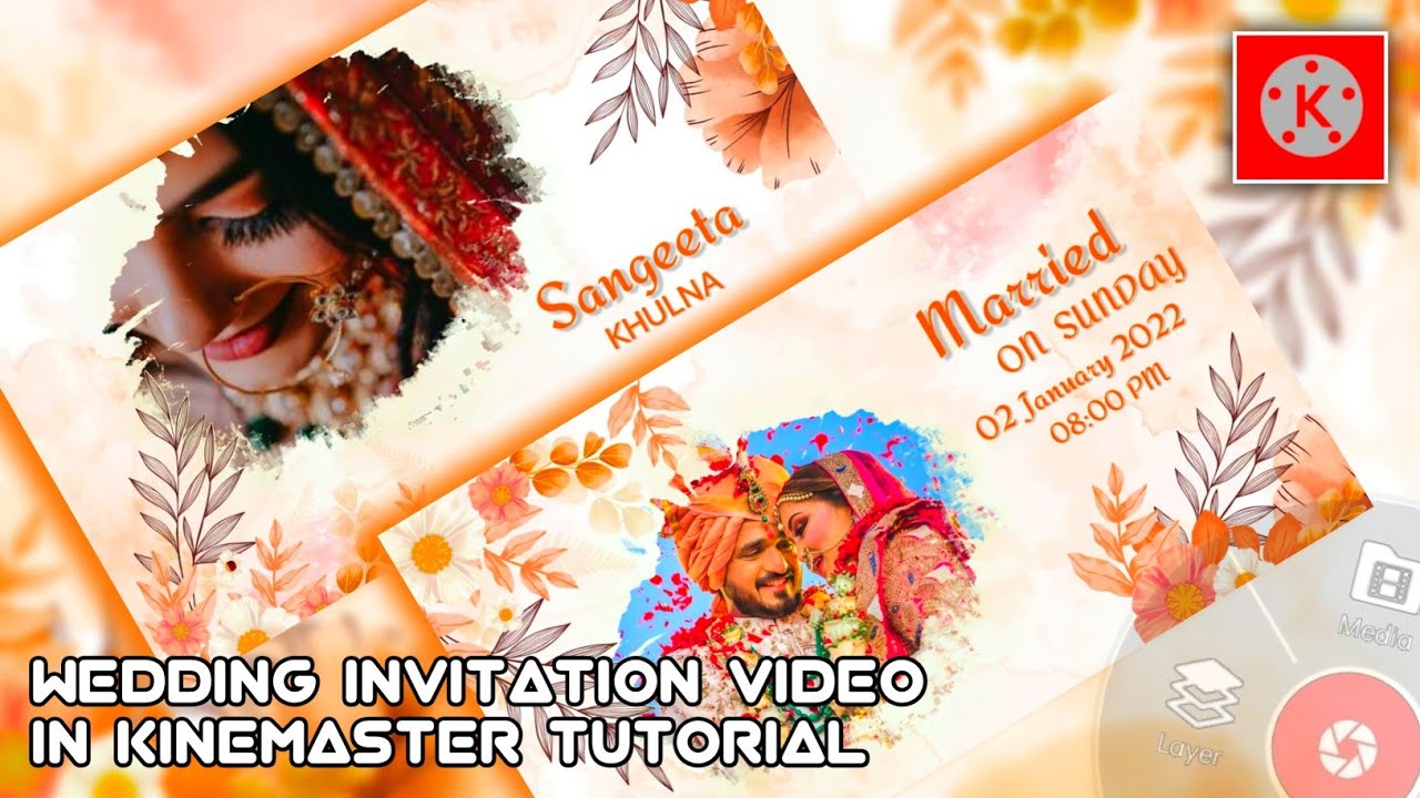 How to make Floral wedding invitation video || wedding invitation video ...