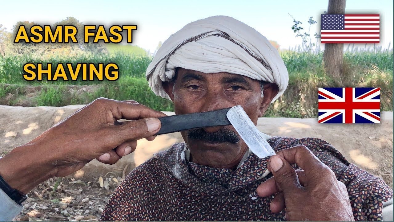 ASMR Super Fast Shaving 💈 Straight Razor Method by Old Barber - YouTube