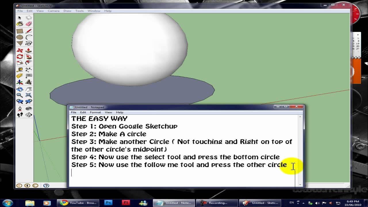 How to create a sphere in Google Sketchup 7 - YouTube