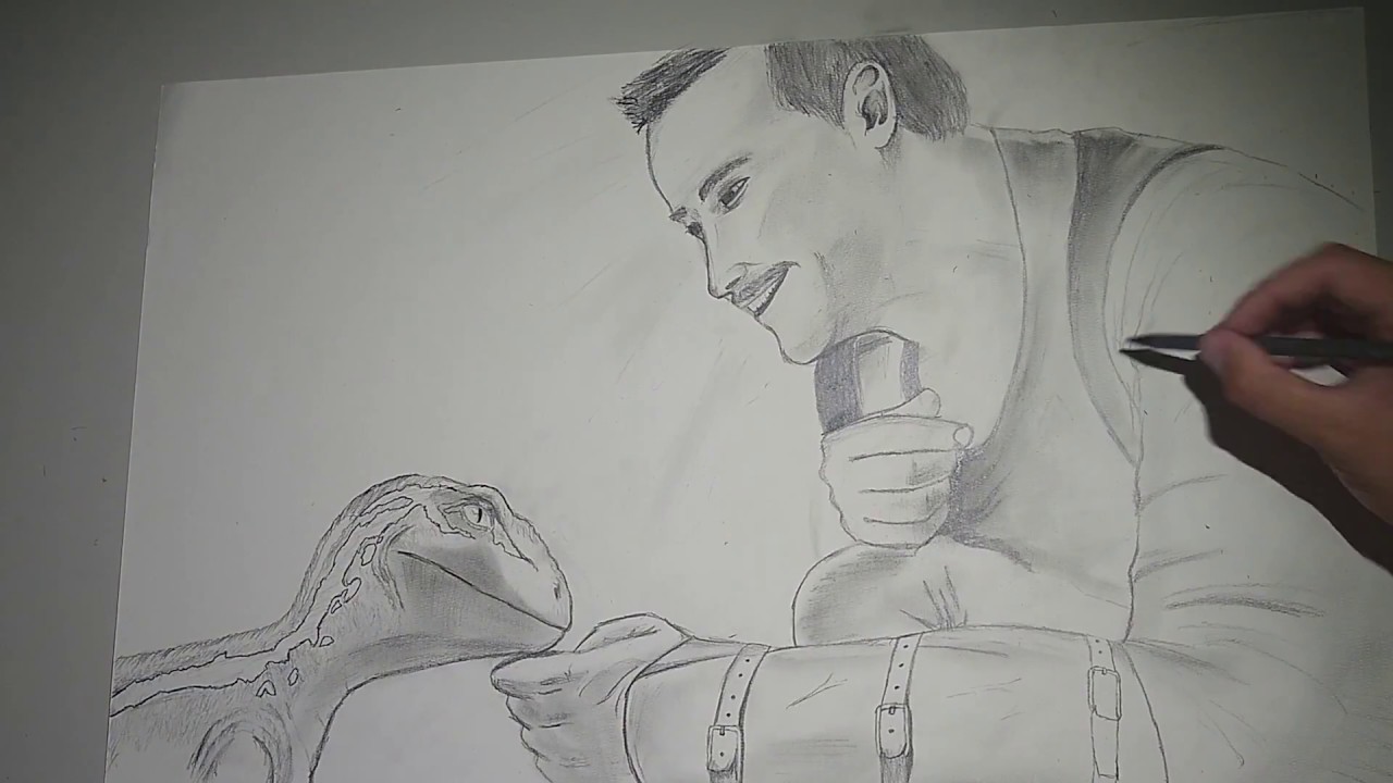 Desenhando baby Blue e Owen Grady (Drawing baby blue and owen) from ...