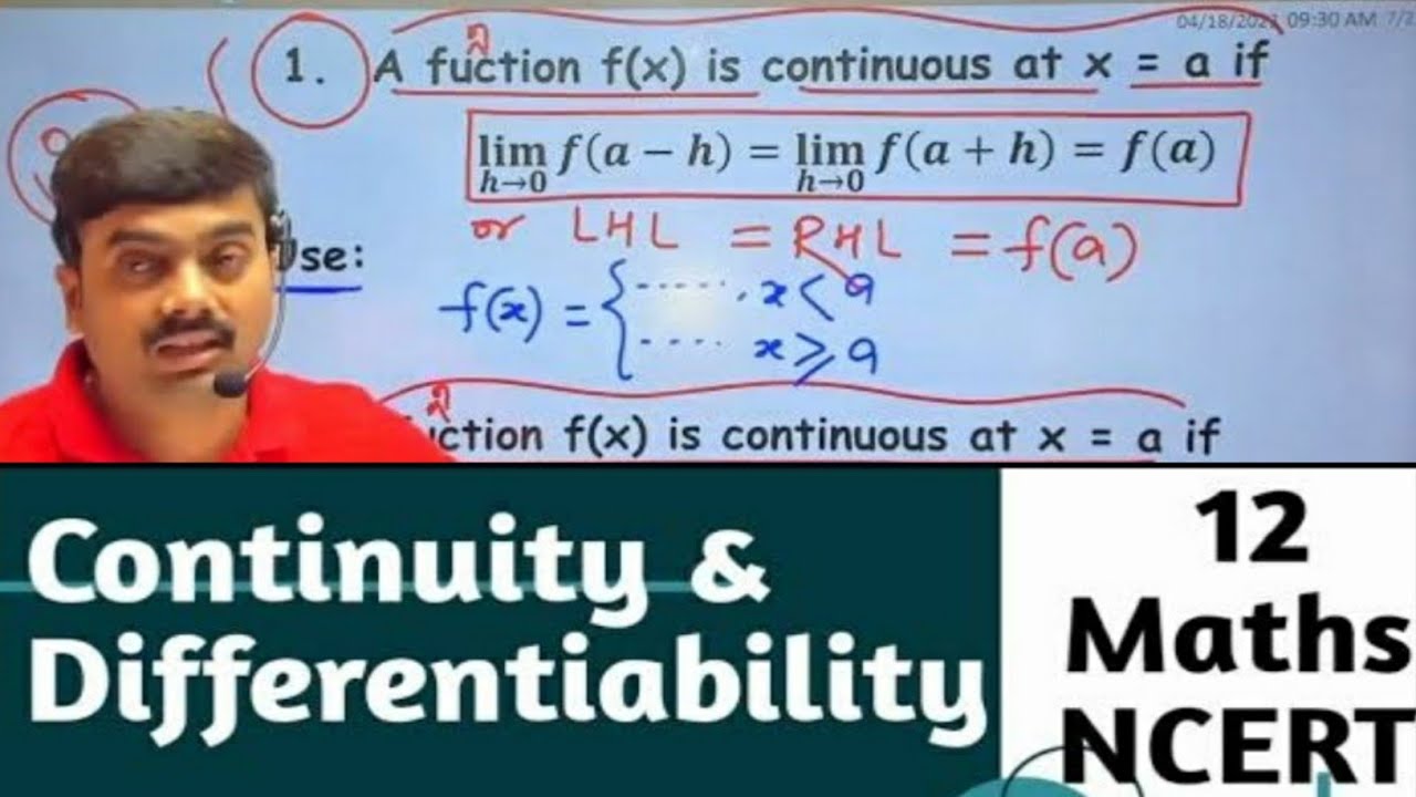 Continuity Concept And Example Continuity And Differentiability Class 12 Youtube
