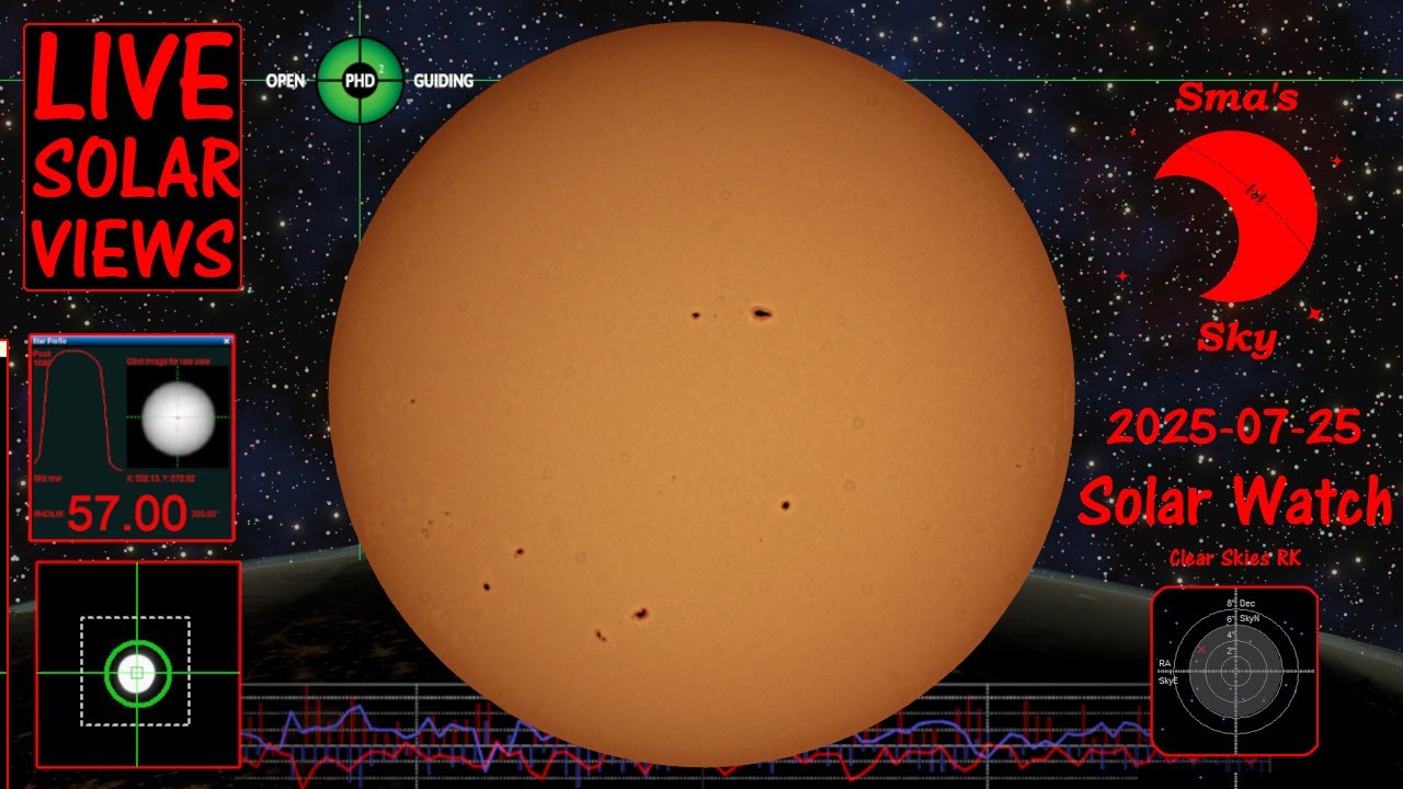 LIVE Solar Stream – Sunspots + Shifting Skies (July 25, 2025) - YouTube