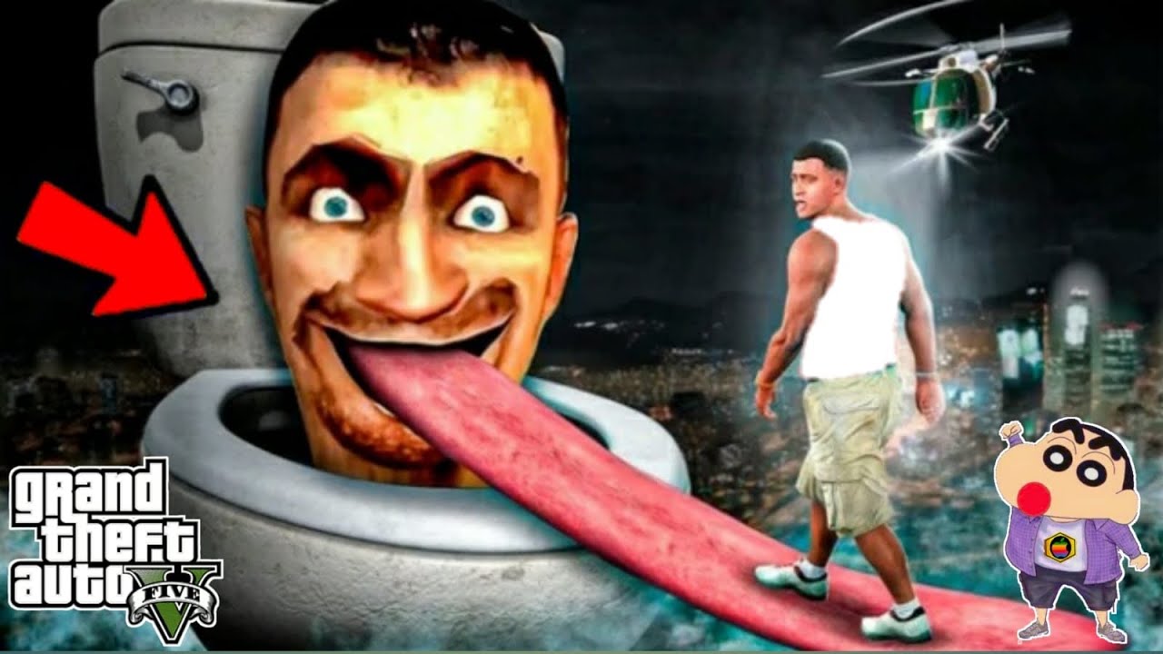 skibidi toilet in GTA V with chop the Boss - YouTube