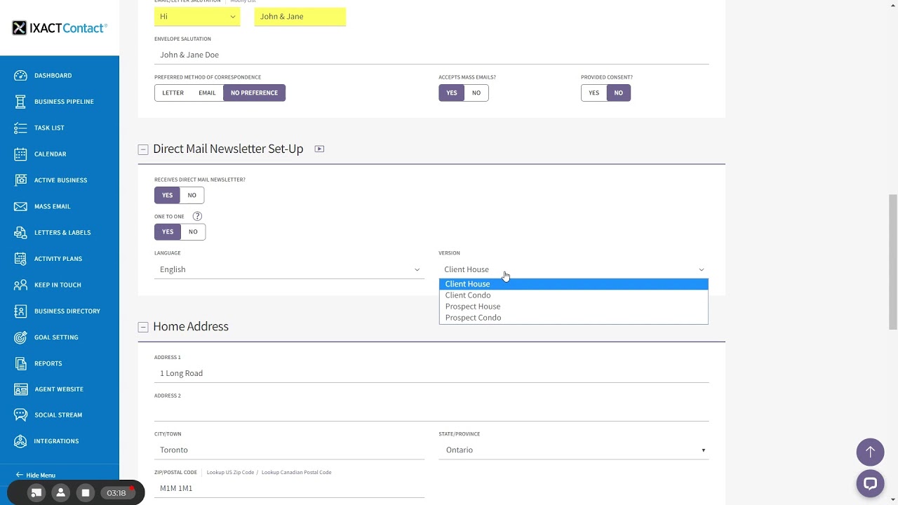 Managing Your Direct Mail Newsletter Settings - IXACT Contact Real ...