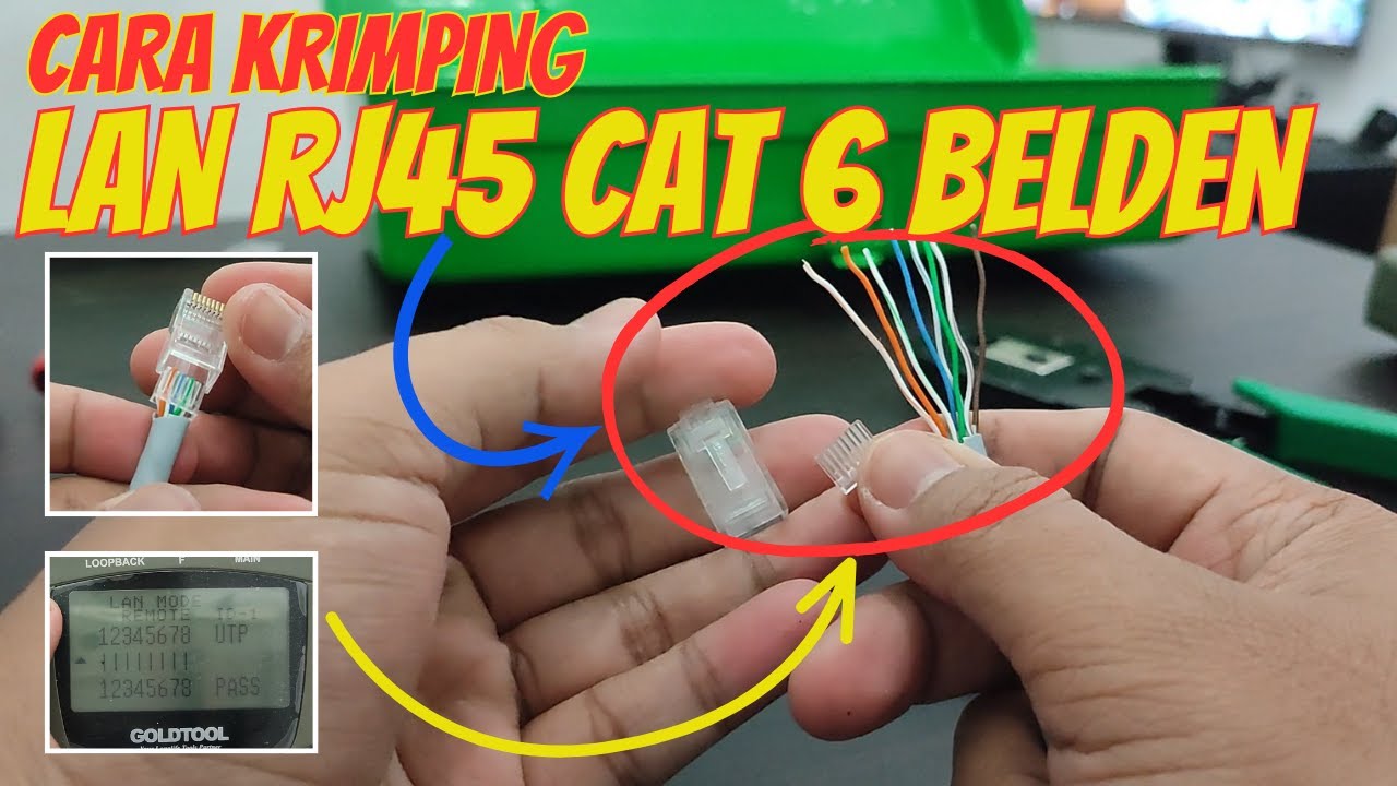 CARA KRIMPING LAN RJ45 CAT 6 BELDEN - YouTube