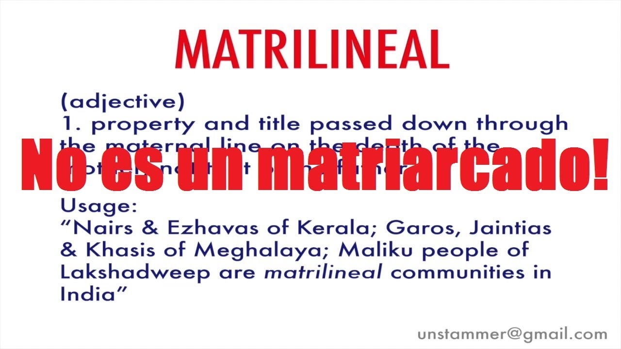 La diferencia entre matriarcal y matrilineal. - YouTube