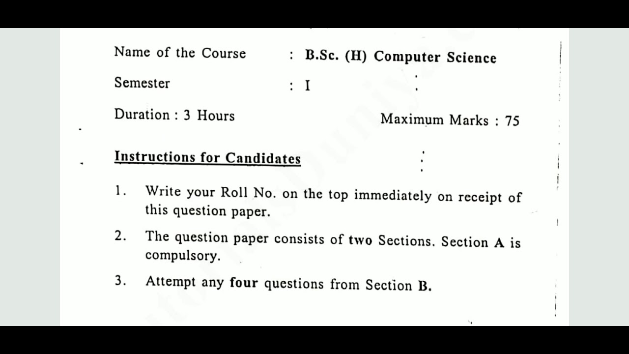 Programming Fundamentals Using C++, B.Sc. (H) Computer Science ...