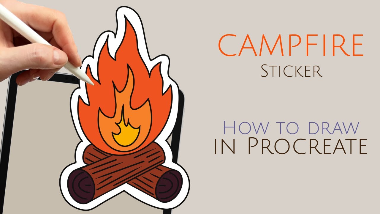 How to Draw camping campfire | Drawing for Beginners | Drawing for ...