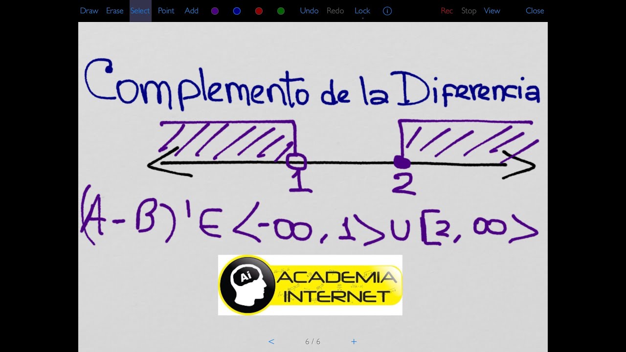 Operaciones con intervalos complemento de una diferencia - YouTube