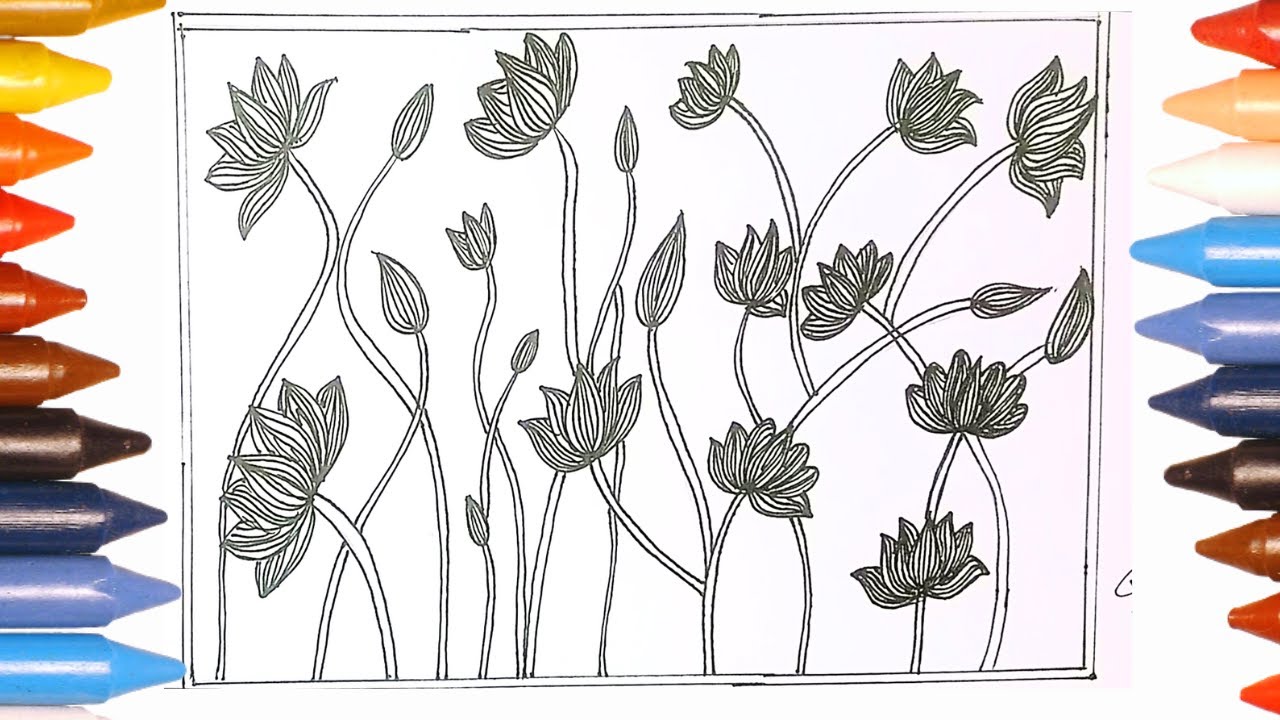 How to draw a Bunch of Flowers using Pencil | Simple & Easy Drawing ...