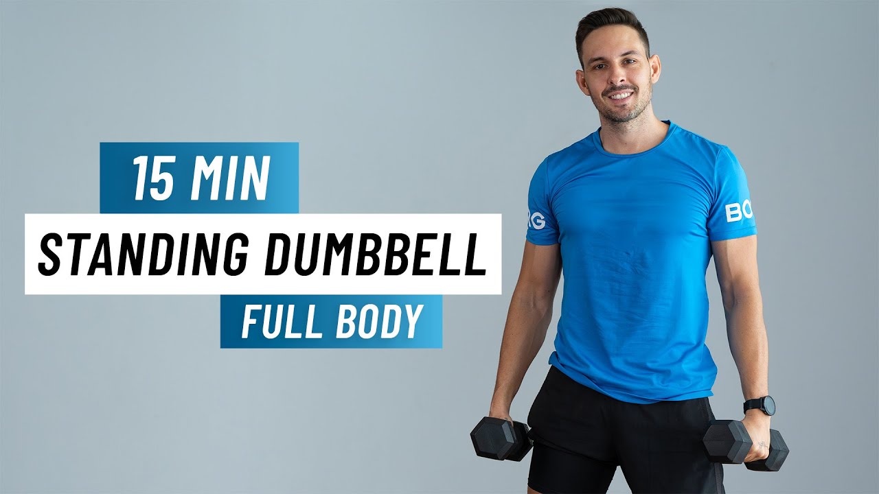 15 MIN STANDING DUMBBELL HIIT WORKOUT - Full Body Strength Training At ...