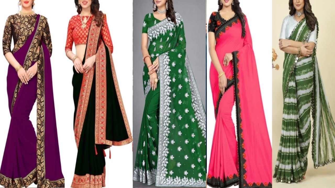 Very simple Printed Sarees for Daily Use // colorful printed saree ...