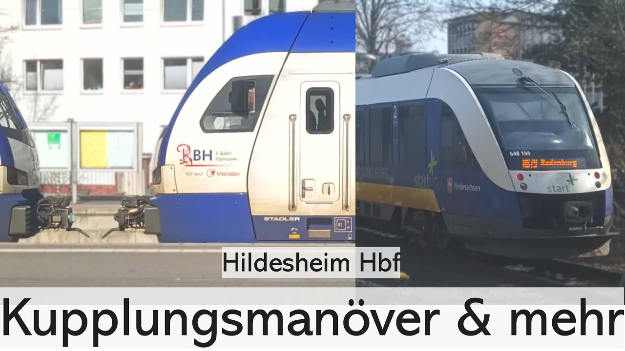 S-Bahn Hannover, ICE 1 und Alstom Lint in Hildesheim Hbf - YouTube