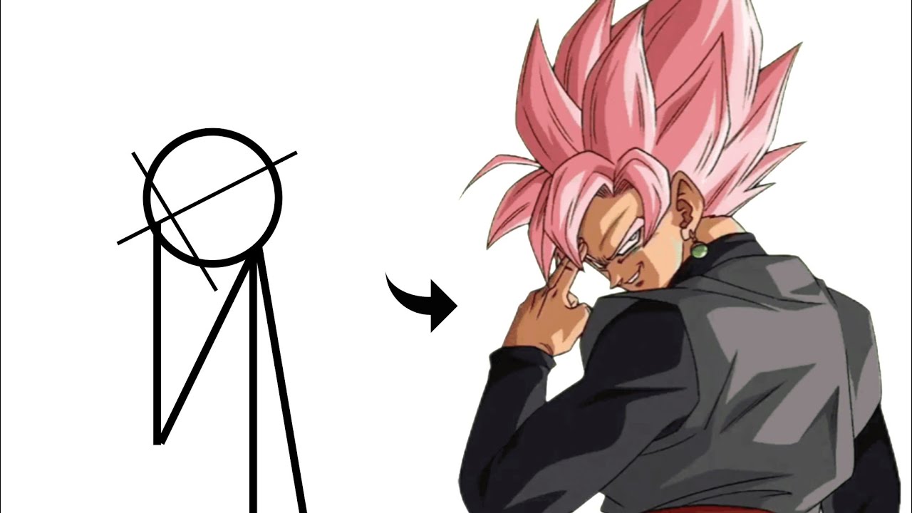 HOW TO DRAW GOKU BLACK BY STICKMAN||EASY STEP BY STEP - YouTube
