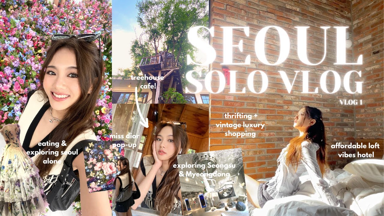 my first SOLO trip to SEOUL 🇰🇷 loft vibes room tour, treehouse cafe ...
