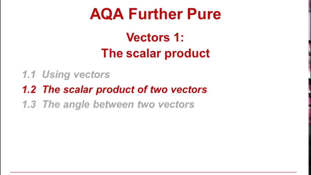 AQA Further Pure: Vectors 1-2 - YouTube