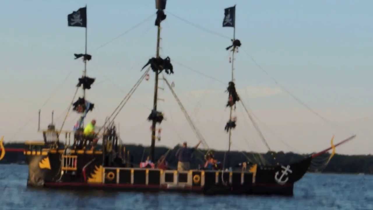 Homemade Pirate Ship on the Lake - YouTube