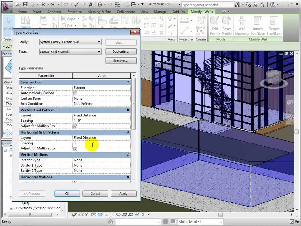 Revit Architecture Curtain Wall Curtain System Tutorial - YouTube