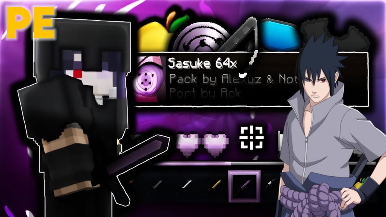 SASUKE TEXTURE PACK PE (64x) (MCPE) (FPS BOOSTER) | #minecraft - YouTube