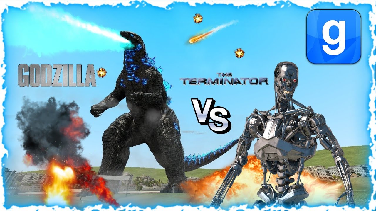 2021 Godzilla VS Terminator T800 SNPC Fight Garry's Mod - YouTube