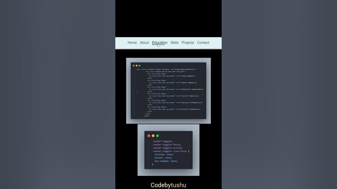 Navbar Use The Html With Css Part 1 Html Css Codebytushu Coding