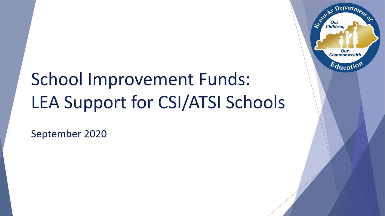 School Improvement Funds: LEA Support for CSI/ATSI - YouTube