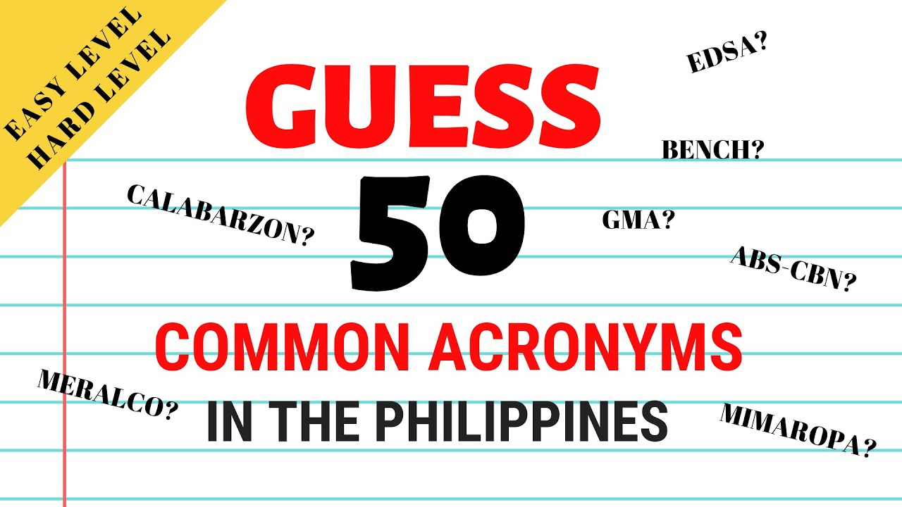GUESS 50 COMMON ACRONYMS in the Philippines | ALAM KO'TO - YouTube