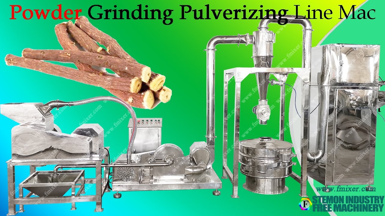 Herb root crushing and grinding line plant for herbal bark powdering ...