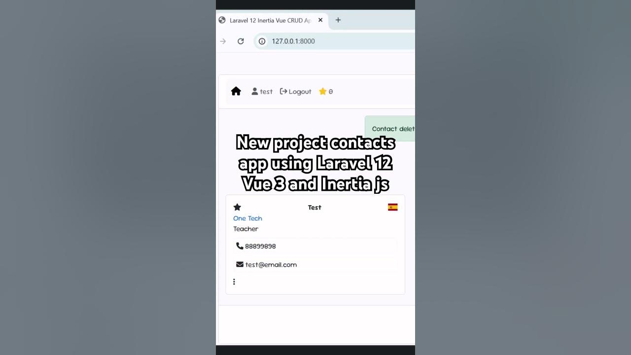New project contacts app using Laravel 12 Vue 3 & Inertia - YouTube