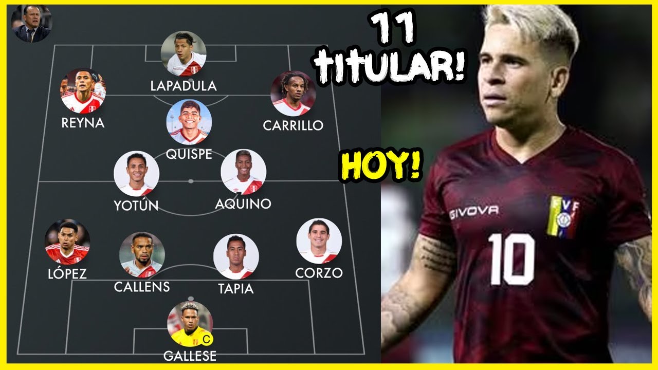 SE FILTRÓ EL 11 TITULAR contra VENEZUELA! ENTRA CARRILLO Y CHAU ...