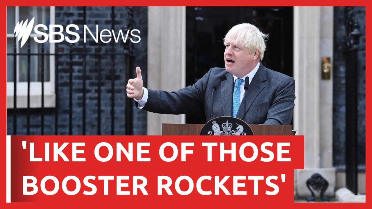 'Booster rocket' Boris Johnson takes off from No. 10 | SBS News - YouTube