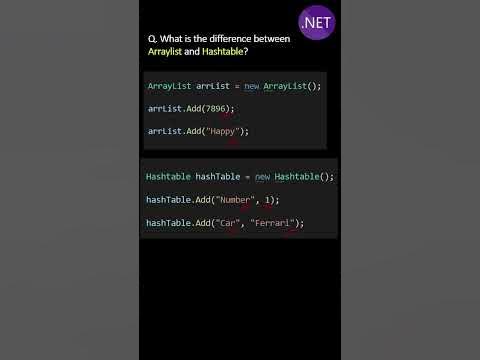 What is the difference between Arraylist and Hashtable ? - YouTube