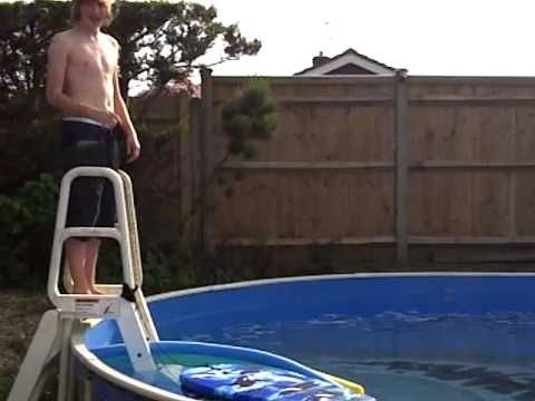 joe stupidly jumping into the pool after a dare - YouTube