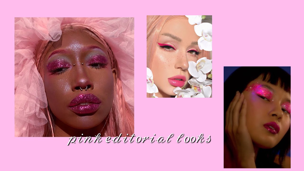 pink editorial makeup looks 🦩⚡️ - YouTube