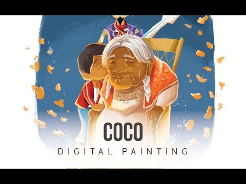 Digital painting time lapse : COCO DISNEY - YouTube