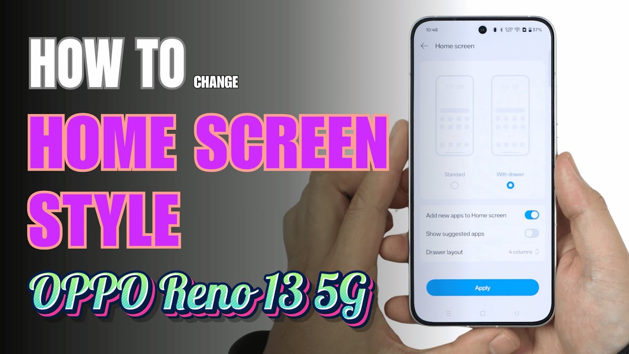 How to change Home Screen style on OPPO Reno 13 5G - YouTube