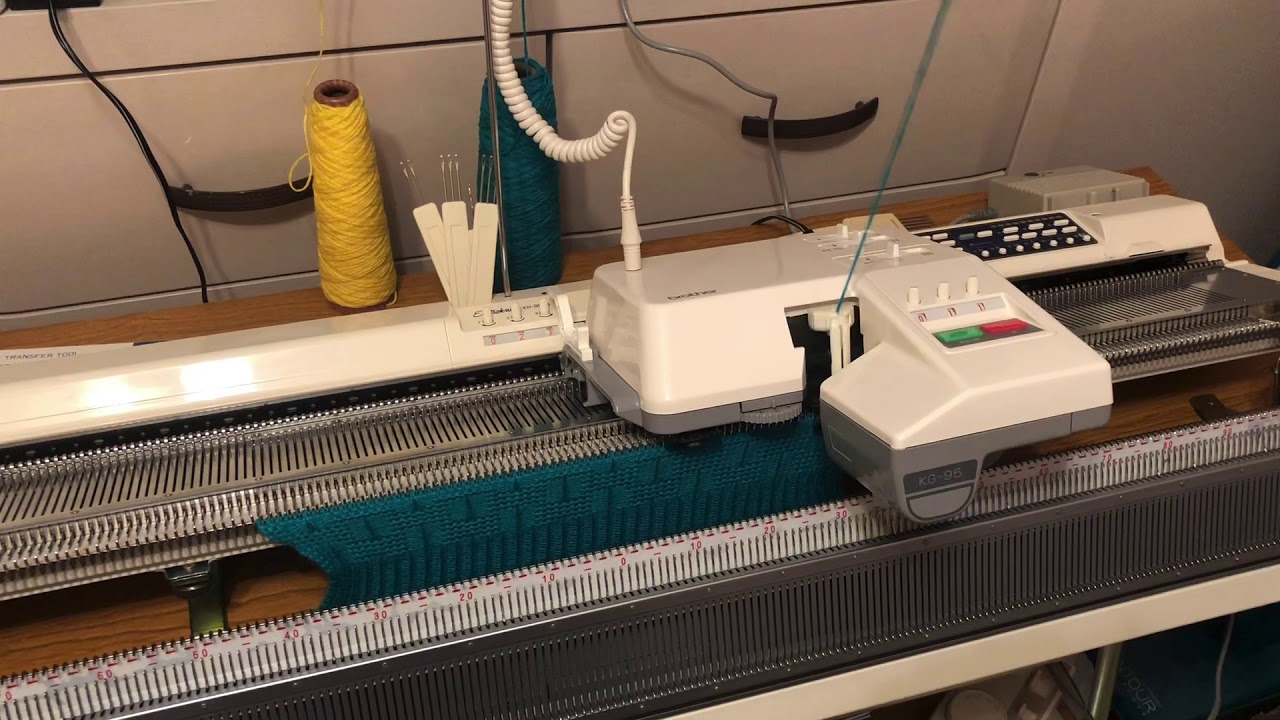 Brother KG-95 Garter Carriage In action On My Brother KH-965i Knitting ...