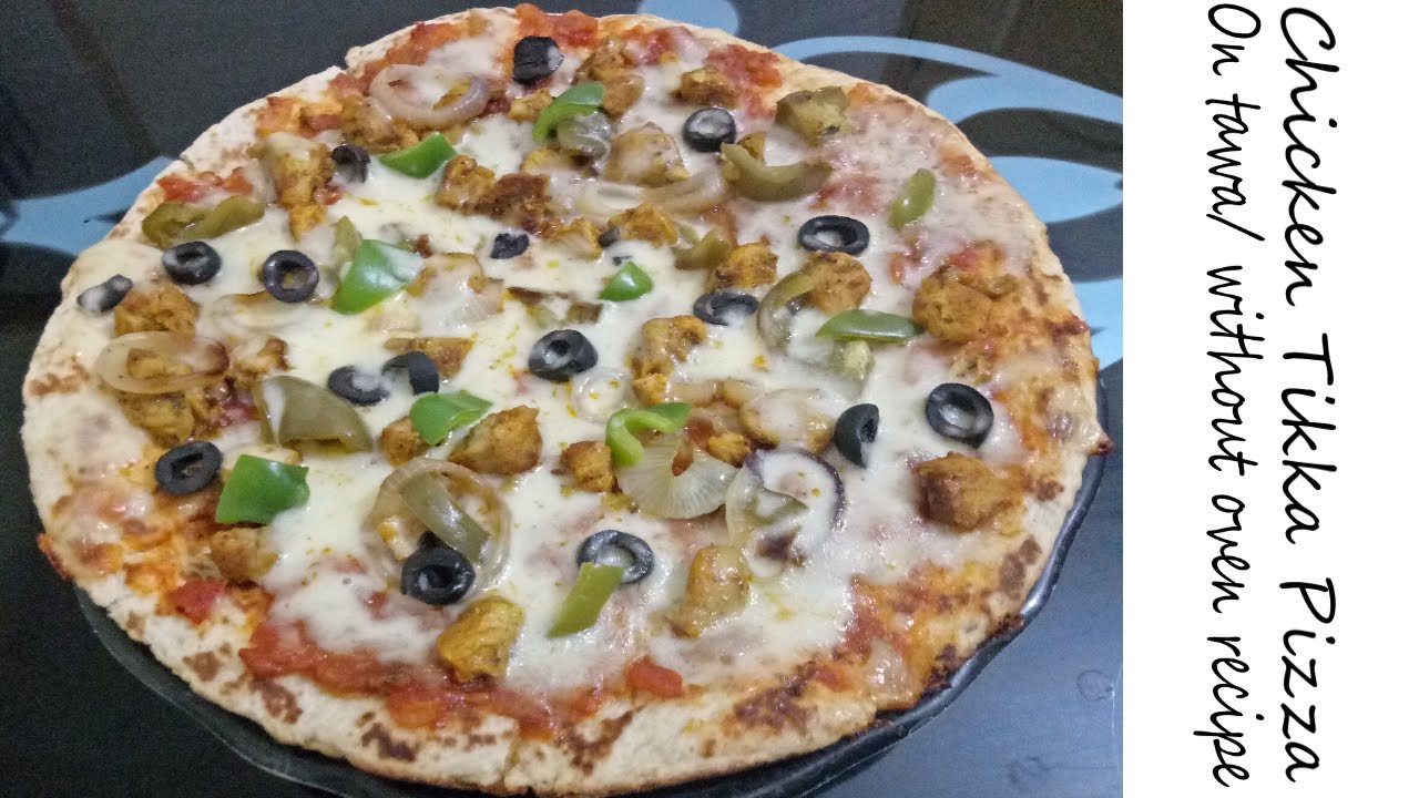 Chicken tikka pizza on tawa/ without oven Recipe in Urdu/Hindi and ...