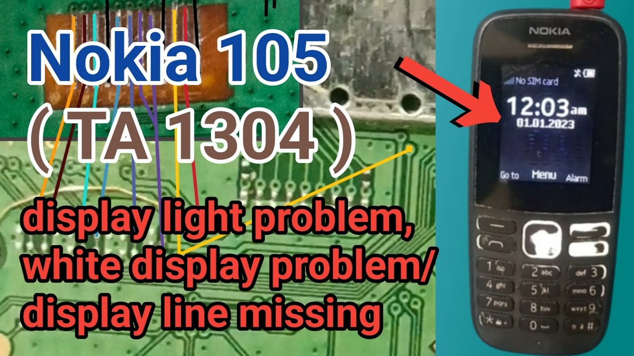 Nokia 105 (ta 1304) display light problem // nokia ta 1304 white ...