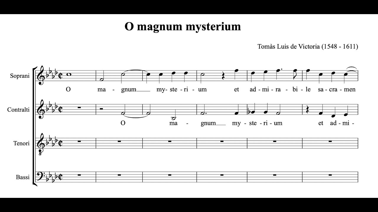 Tomàs Luis de Victoria - O magnum mysterium - YouTube