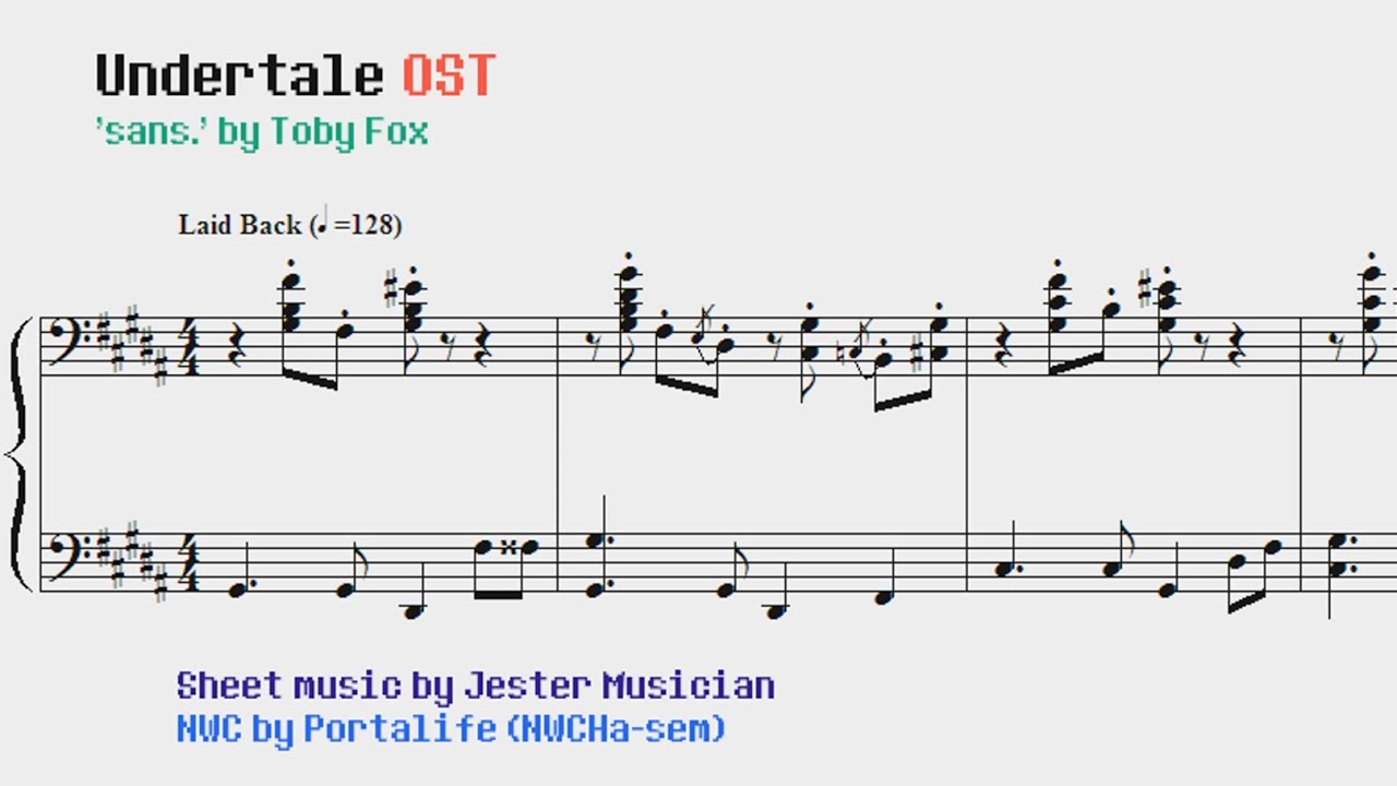 Undertale-sans. by Toby Fox [Piano version/NWC] - YouTube