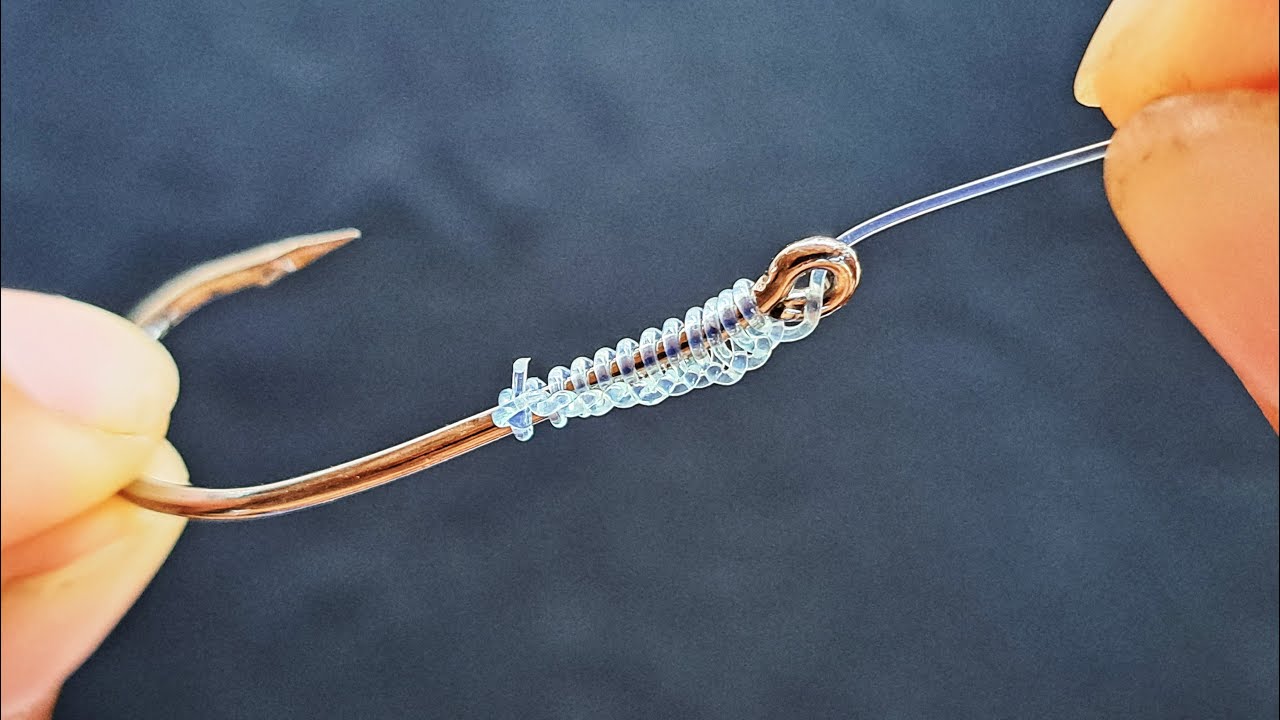 Easy way to tie a hook - How to tie a hook to fishing line - YouTube
