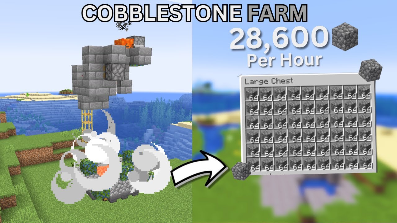 Minecraft Easy 5 Minute Cobblestone Farm - Fully Automatic 1.20+ ft ...