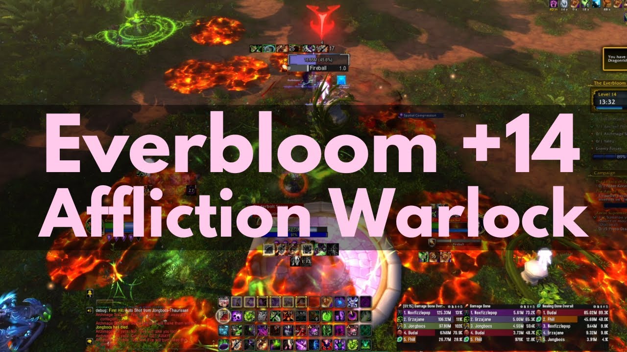 Everbloom +14 Affliction Warlock POV 119K Overall Tyrannical / WoW ...