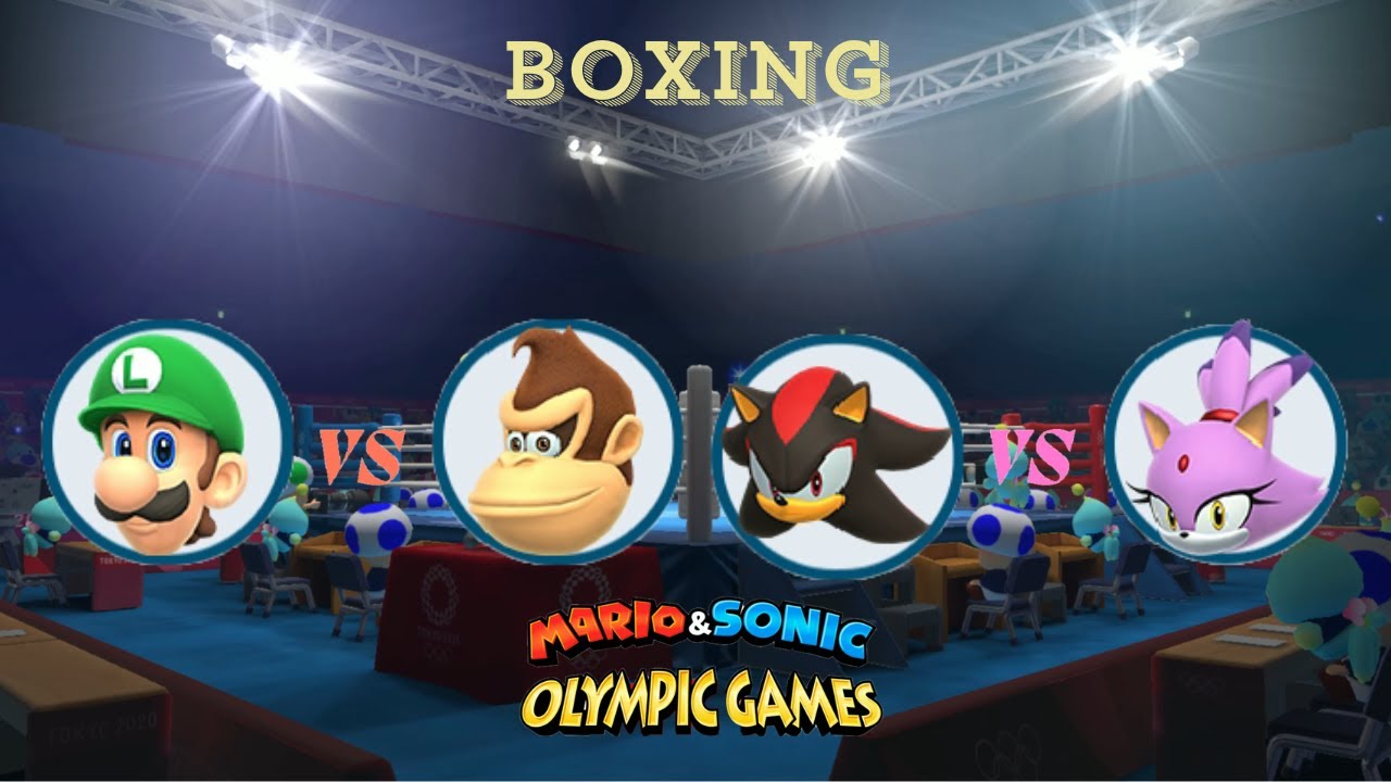 (Luigi VS Donkey Kong) & (Shadow VS Blaze) Boxing Very Hard Mario ...