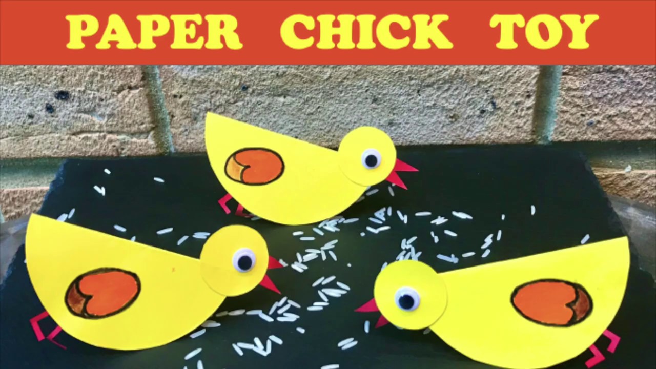 How to make a chick out of paper. DIY Paper craft toy. Easy for kids ...